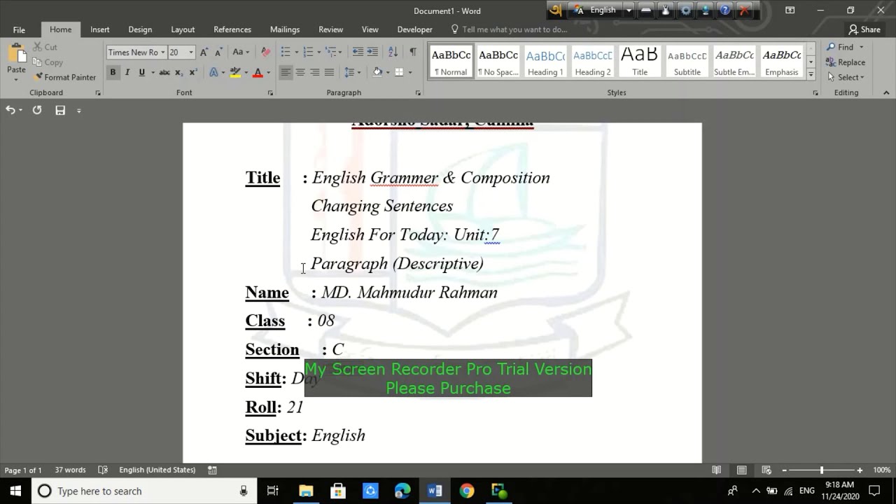 How To Create Assignment Cover Page In Microsoft Word In PC YouTube How To Create Assignment Cover Page In Microsoft Word In PC YouTube