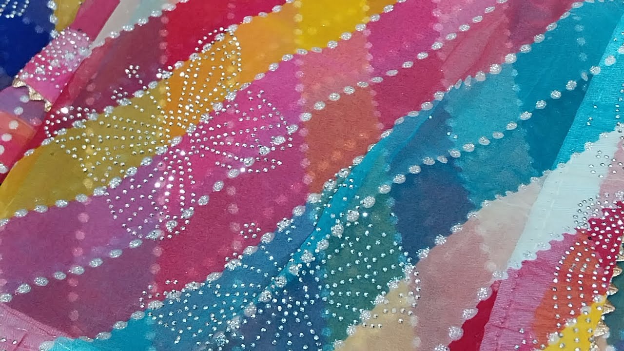 satrangi lahriya saree || multi color lahriya saree || rainbow saree ...