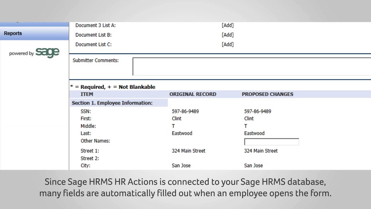 Sage HRMS HR Actions I-9 - YouTube