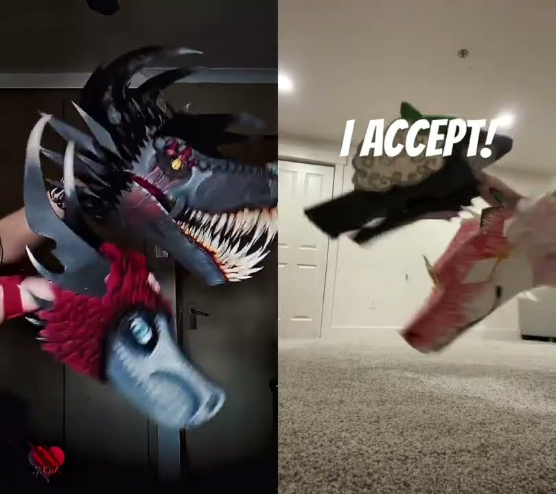 Dragon puppet challenge with @scaroflove - YouTube