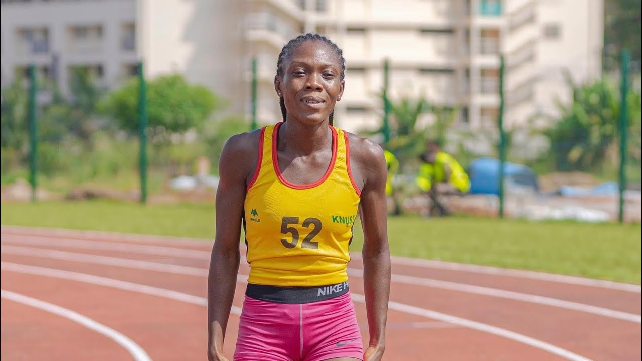 Women 100m hurdles final. GUSA games. Doris Mensah Quainoo of KNUST ...