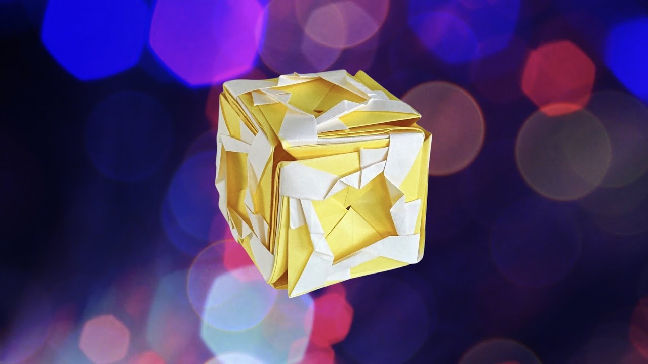 Modular Origami Cube 12 Unit - sonobe unit variations #modularorigami ...