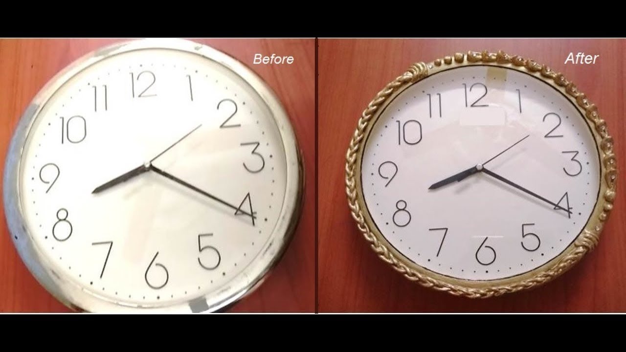 Quick and easy idea to renew dull, old clock/how to give new look to ...