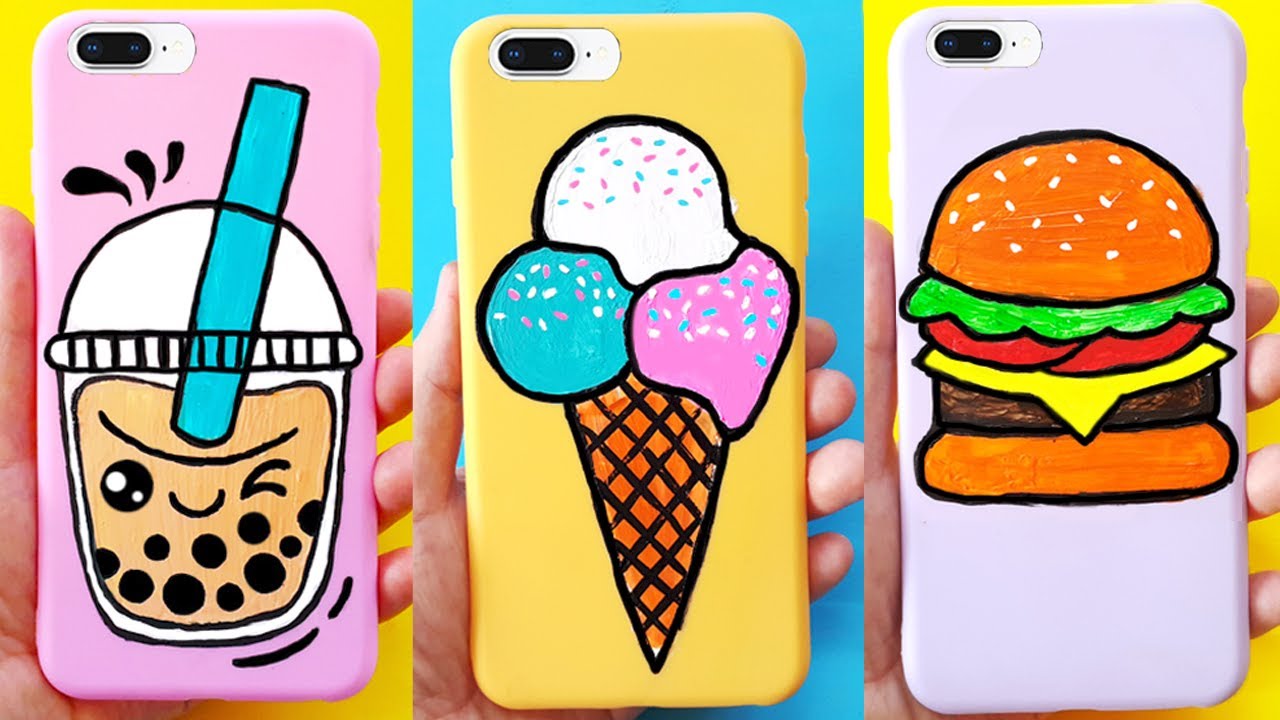 DIY PHONE CASES (Food-inspired) | Customizing Phone Cases - YouTube