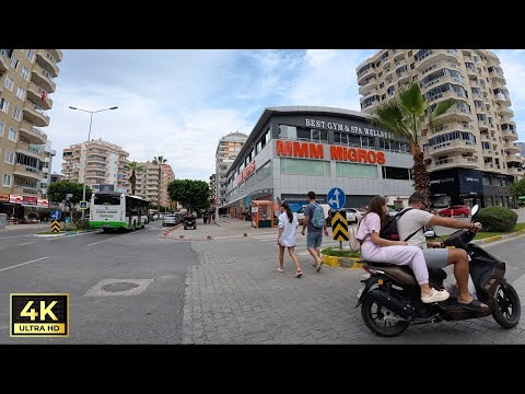 Alanya Mahmutlar Barbaros Street | Antalya Turkey | [4K HD]