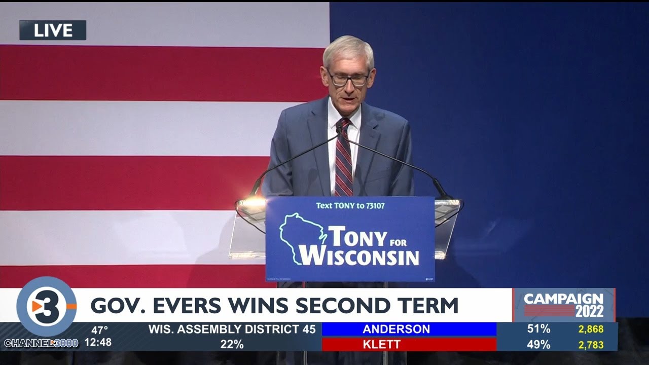 WATCH: Evers declares victory in Wisconsin governor race - YouTube