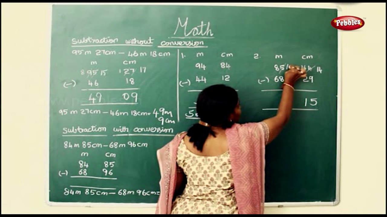 4th Std Maths || Measuring Length || Subtract With Conversion || Maths ...