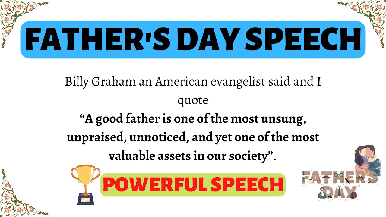 Father's Day Speech in English/Speech on Fathers Day in English Writing ...