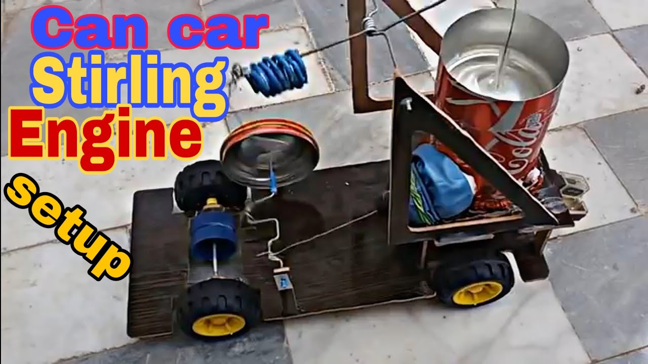 Simple Stirling Engine can car setup. - YouTube