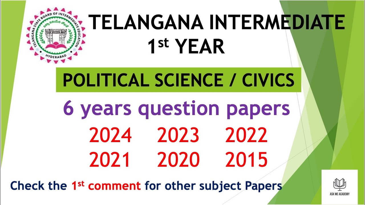 TS Inter 1st Year Political Science 2023 to 2015 5 years previous ...