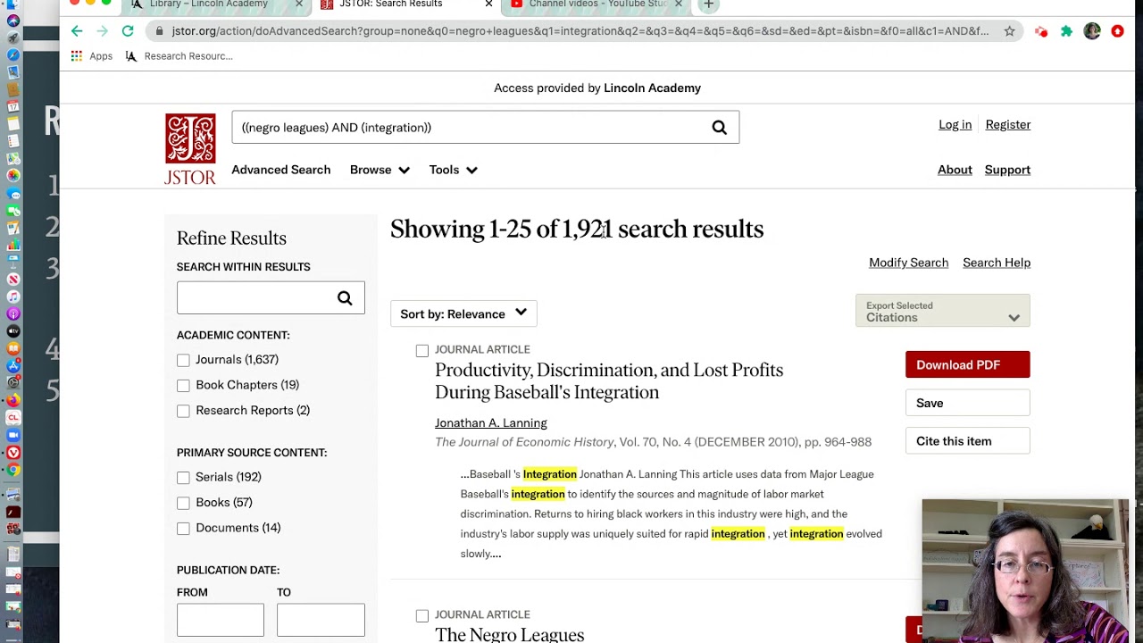 Research 5: JSTOR Access and Advanced Search - YouTube