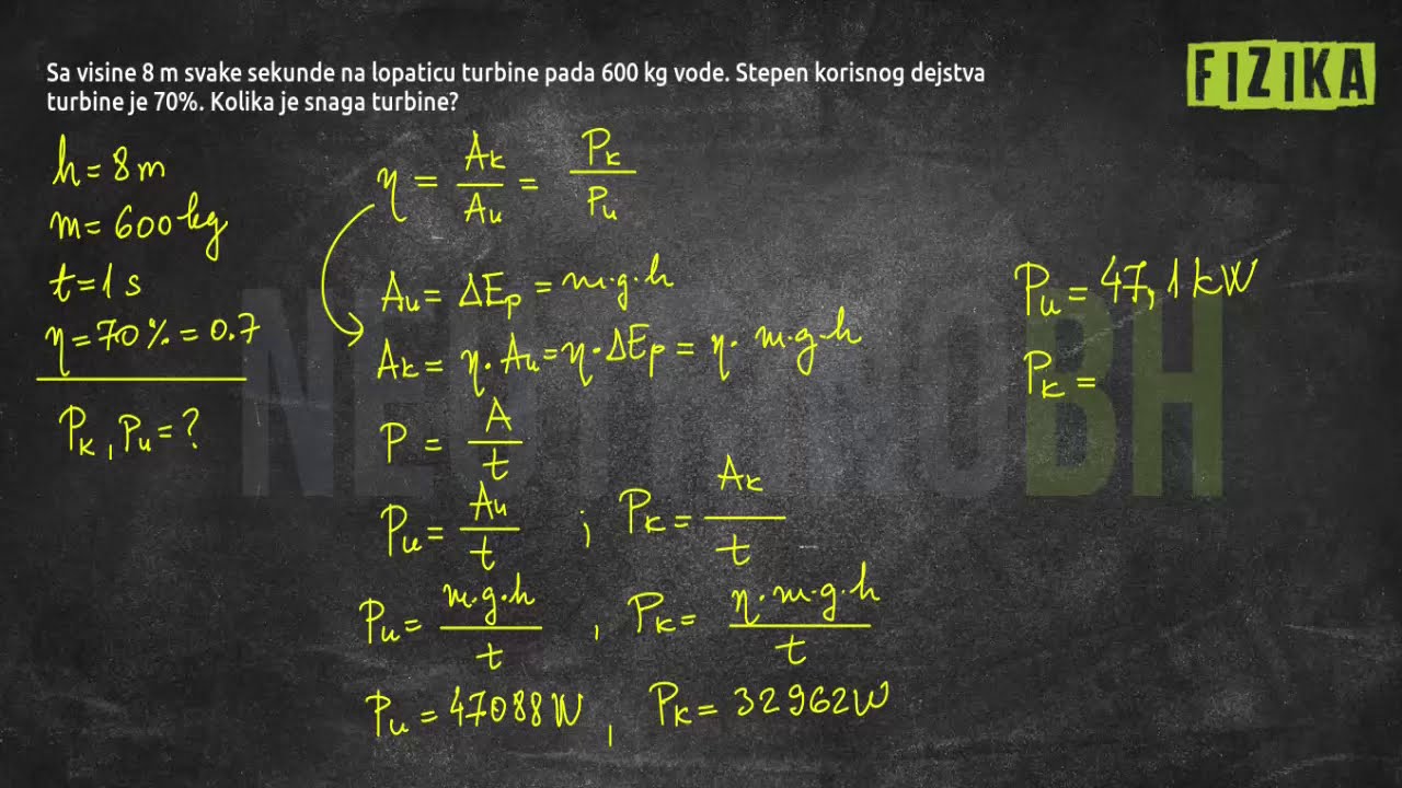 Mehanika: Snaga turbine - ZADATAK - YouTube