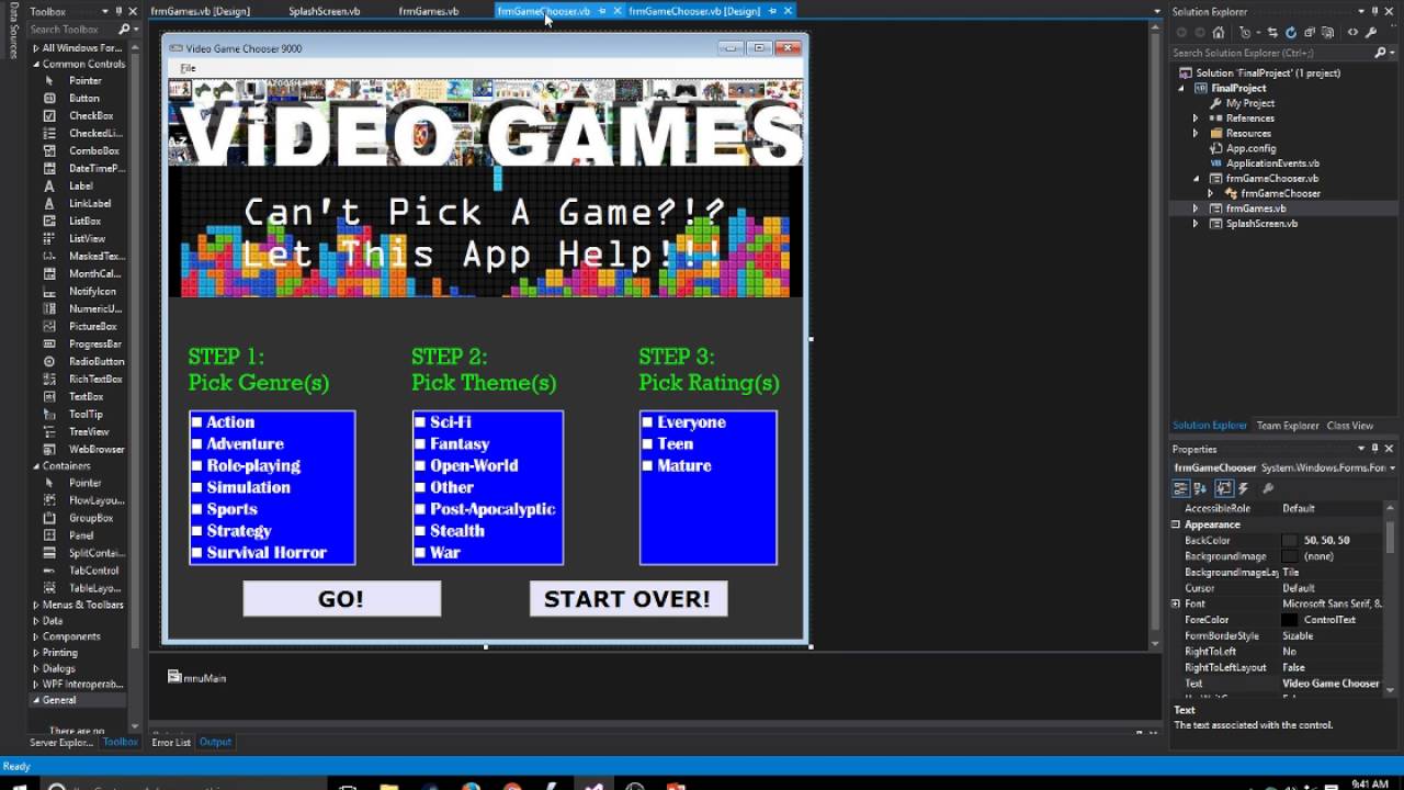 Game Chooser GUI Development Final Project - YouTube