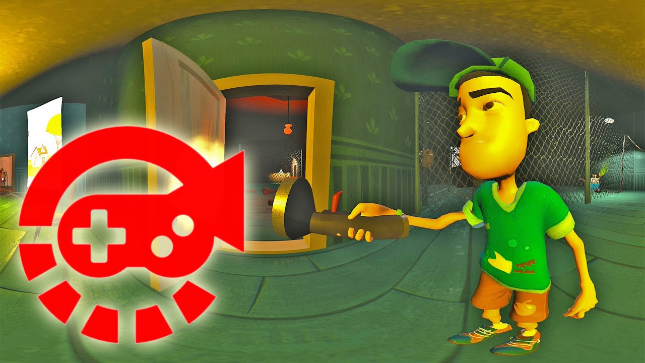 360° Video - Hello Neighbor, Act 1, Part 2 - Dungeon Walkthrough - YouTube