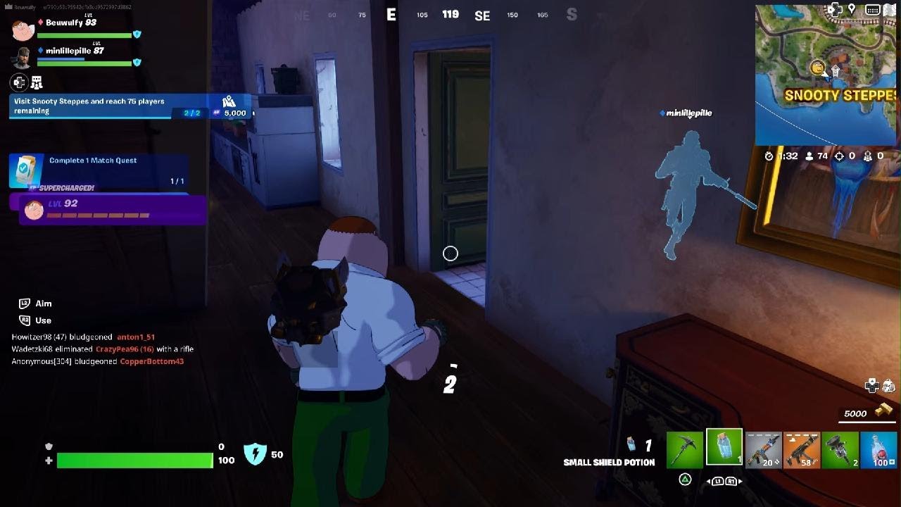Fortnite - Visit Snooty Steps and reach 75 players remaining - YouTube