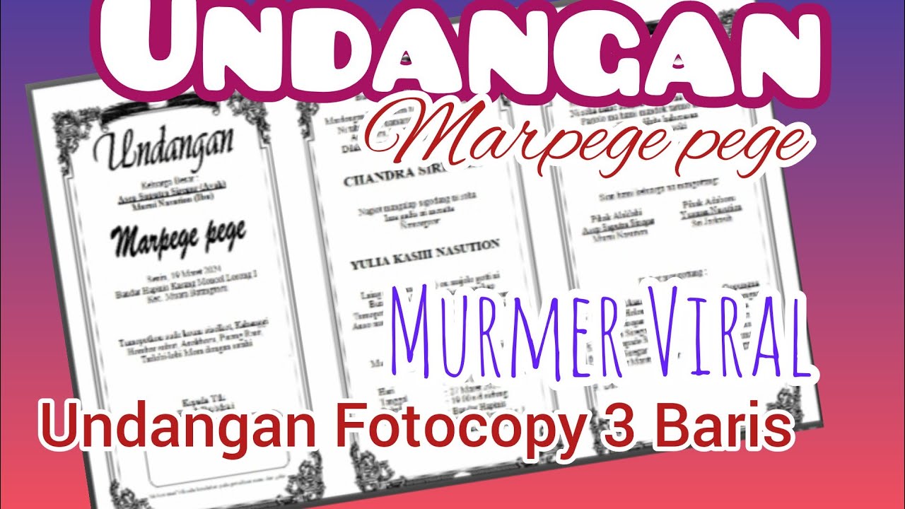 Undangan Baris 3 atau Lipat Tiga || Template Undangan Fotocopy Baris 3 ...