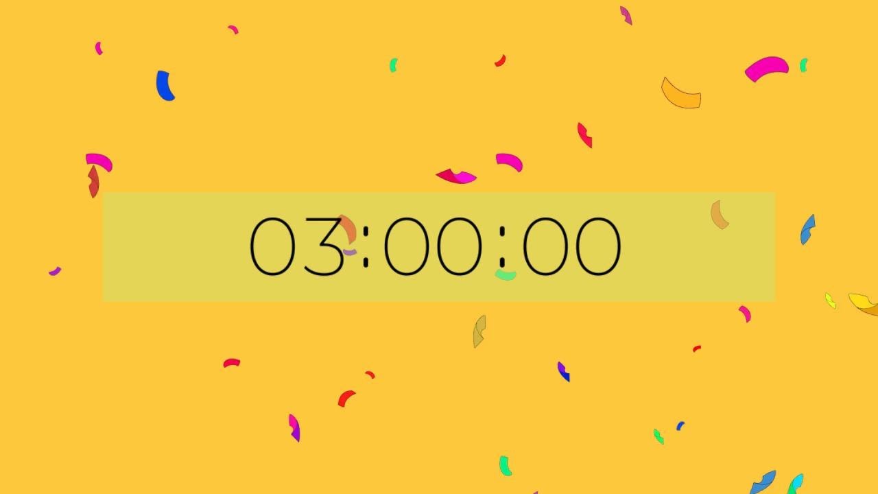 3 minute COUNTDOWN timer- PARTY - Birthday - Celebration theme - YouTube