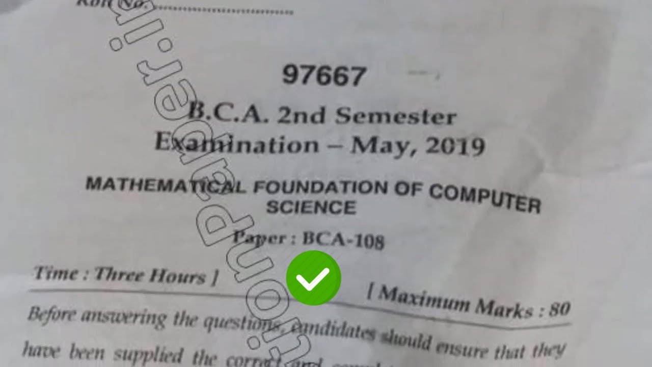 2019 Mdu BCA 2nd Sem Mathematical Foundation Of Computer Science 2019-mdu-bca-2nd-sem-mathematical-foundation-of-computer-science