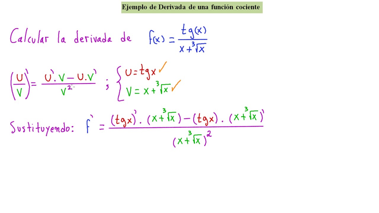Aprende Fácil y Rápido a Derivar Funciones Cocientes - YouTube