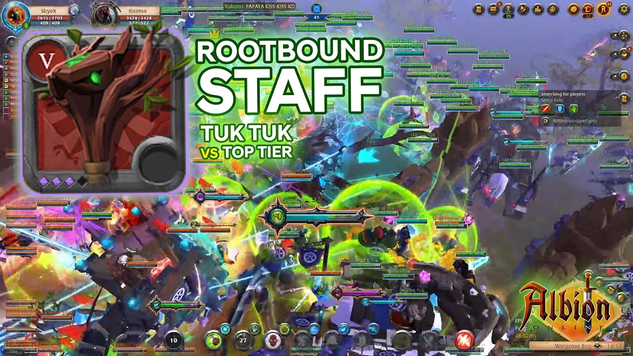 ROOTBOUND STAFF | TUK TUK VS TOP TIER | ALBION ONLINE | ASIA - YouTube