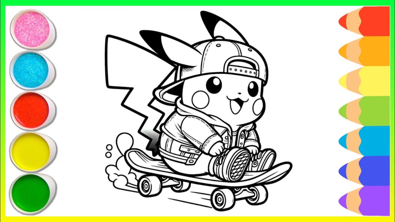 Coloring Pokemon Pikachu - Easy and Fun Drawing, Coloring Art for Kids ...
