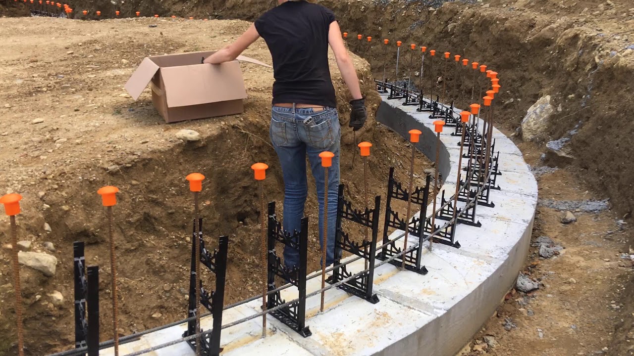 Dome stem wall built with Spider Ties- Rebar - YouTube