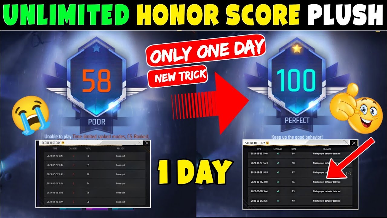 Honor Score Kaise Badhaye/Honor Score Not Increasing/Honor Score Problem Free Fire/honor score ...