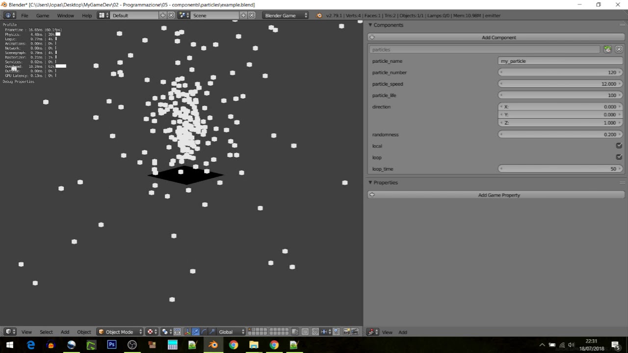upbge tools - particles system - YouTube