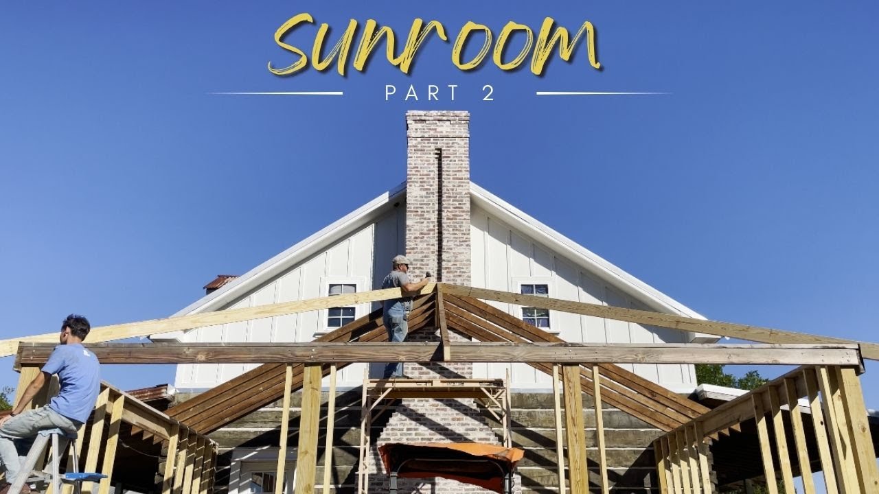 Building the Sunroom on our Farmhouse, part 2! - YouTube