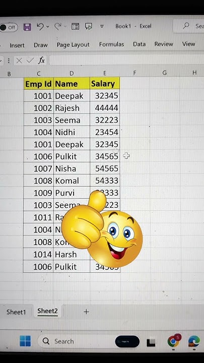 Find Total Salary Of Unique Records In Excel 🔥 | Advance Filter In Excel #excel #shorts # ...