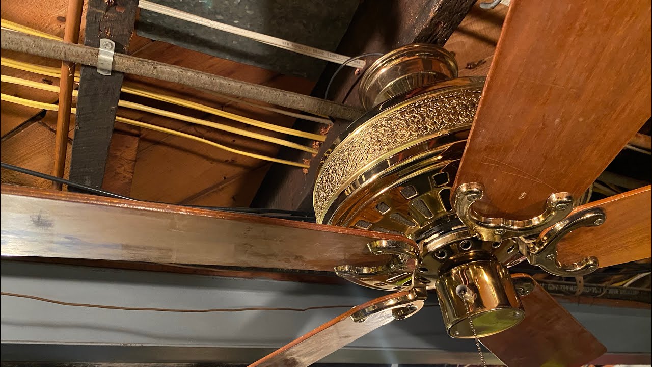 Brass Fasco great room ceiling fan - YouTube