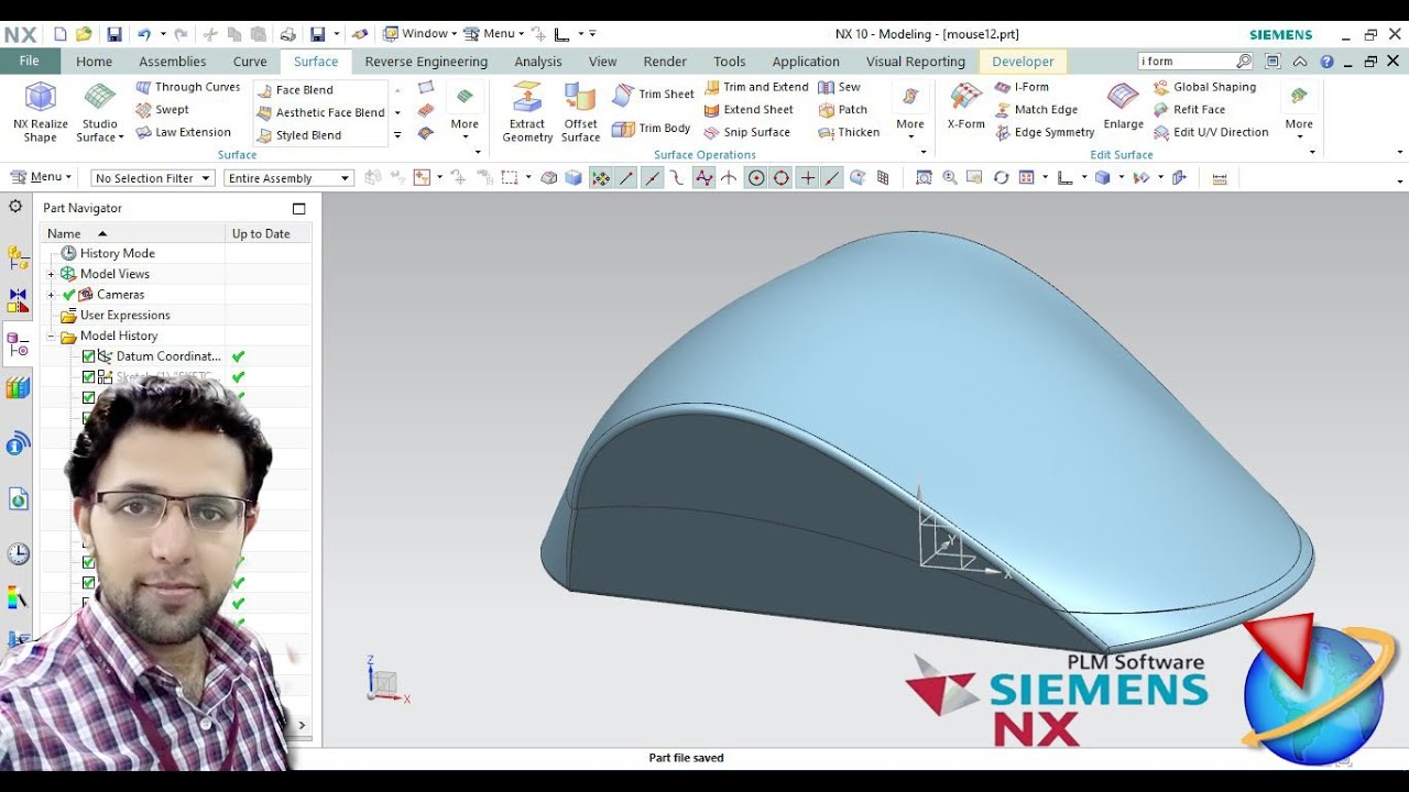 NX | X Form Tool Mouse2 | tutorial - YouTube