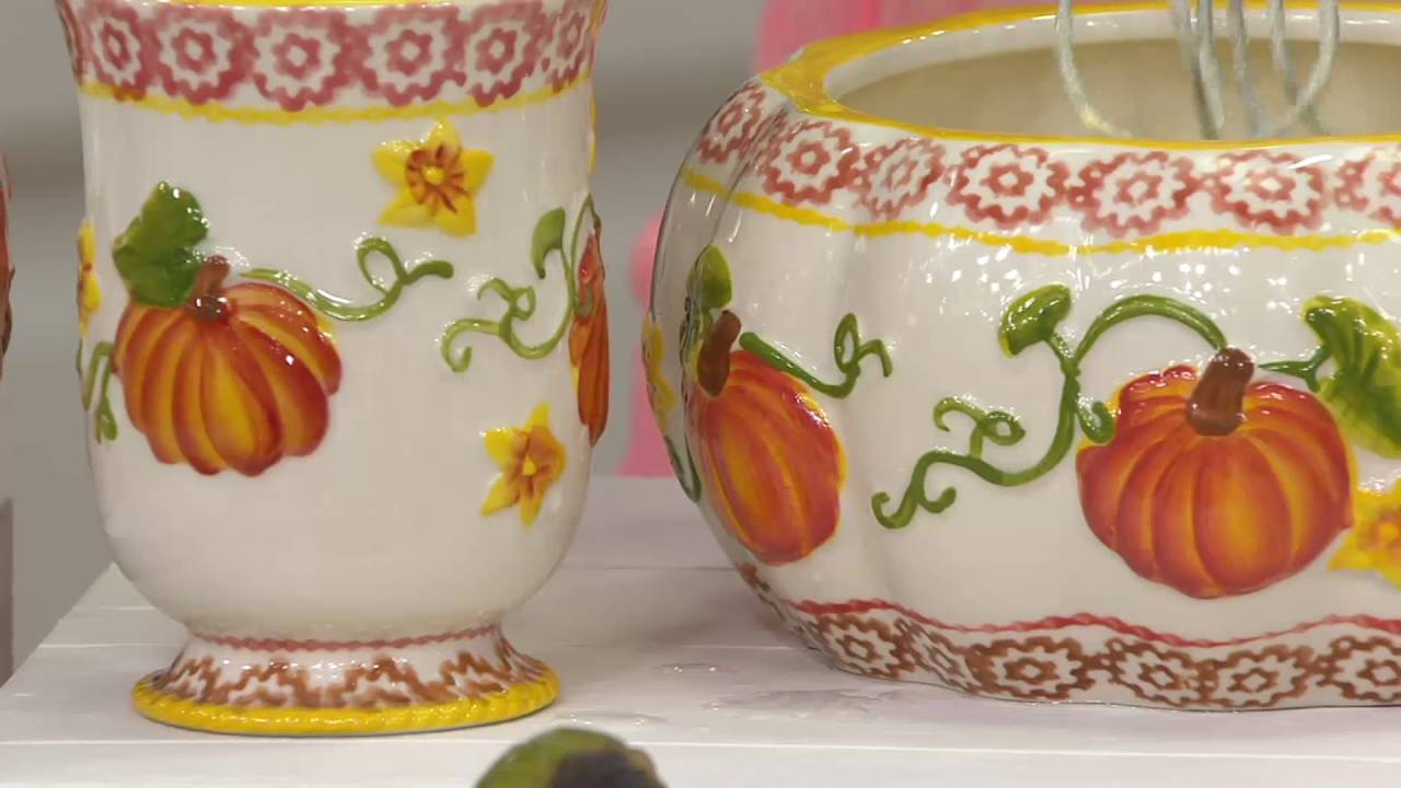 Temp- tations Set of (3) Bakers Choice of Pumpkin/Harvest on QVC - YouTube