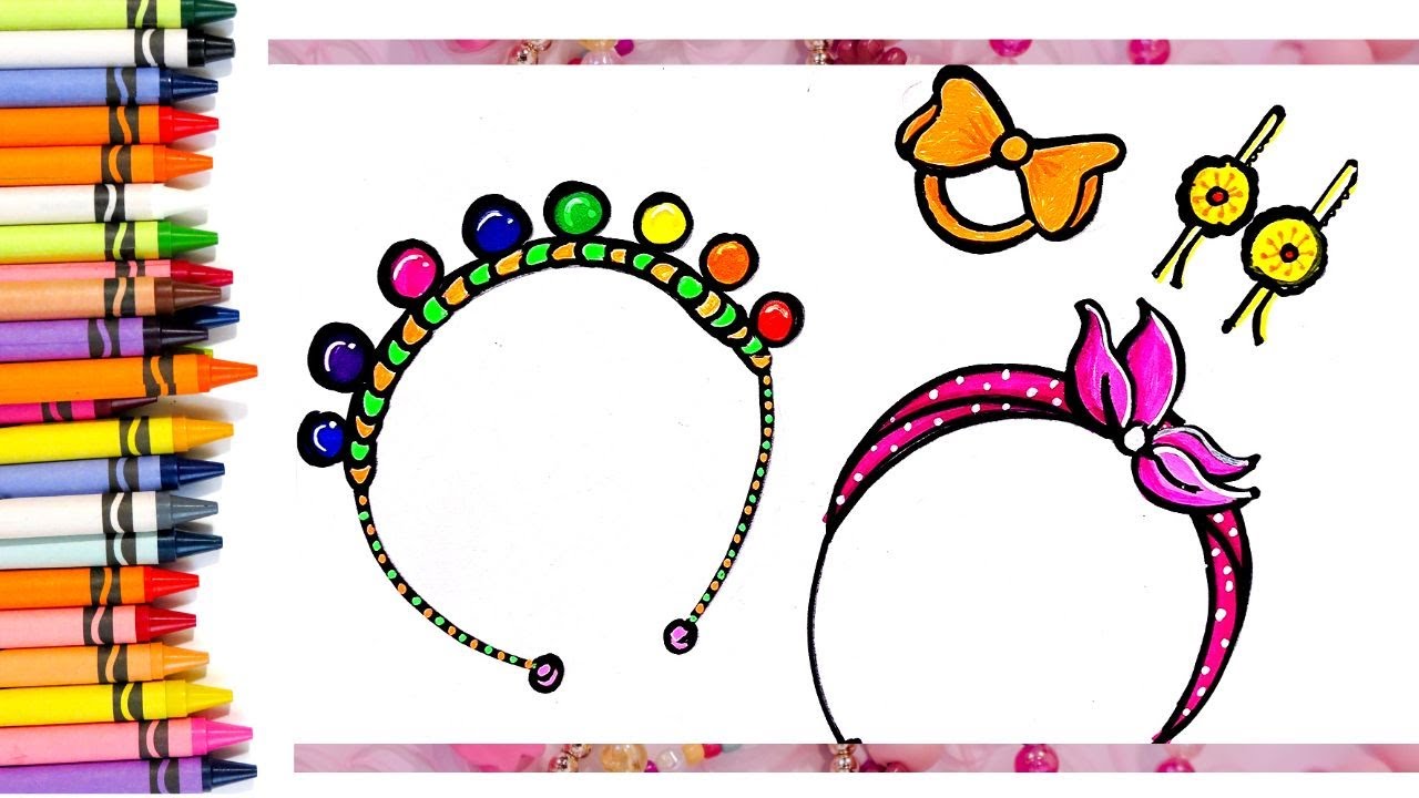 Stylish Hairband For Girls Drawing, Hair Accessories For Kids, Learn ...
