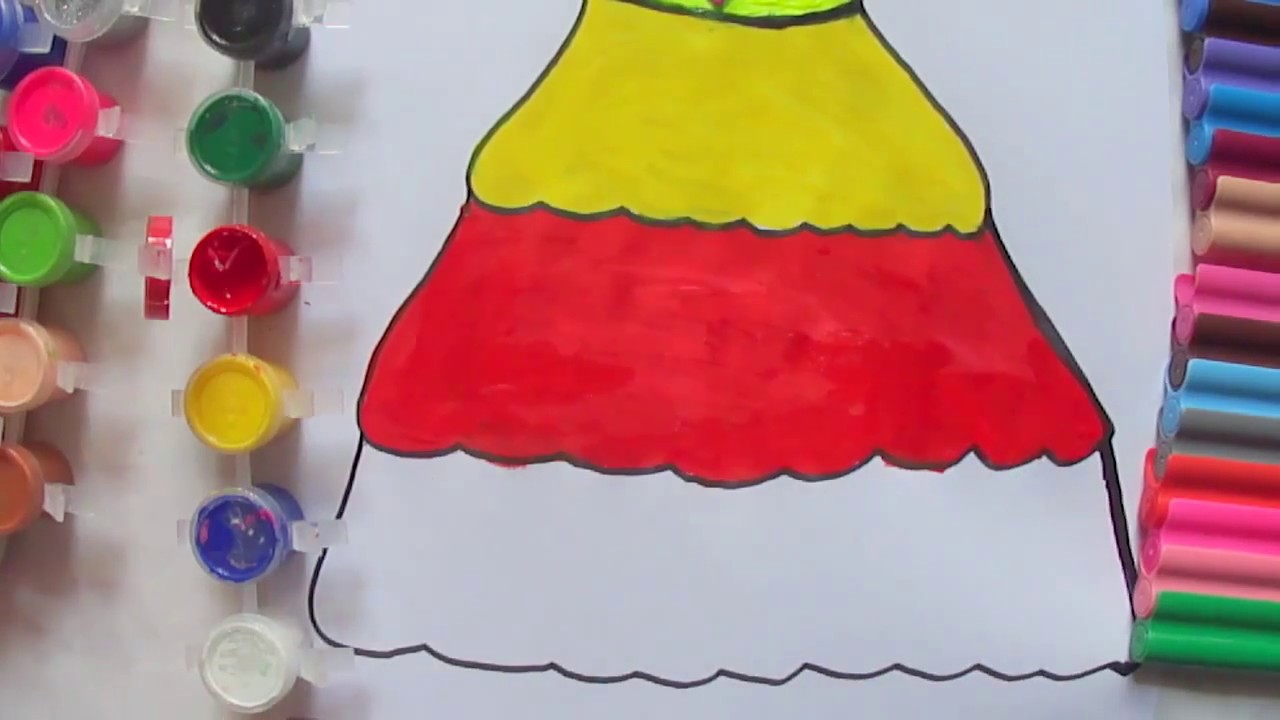 HOW TO DRAW AND COLOR LONG FROCK - YouTube