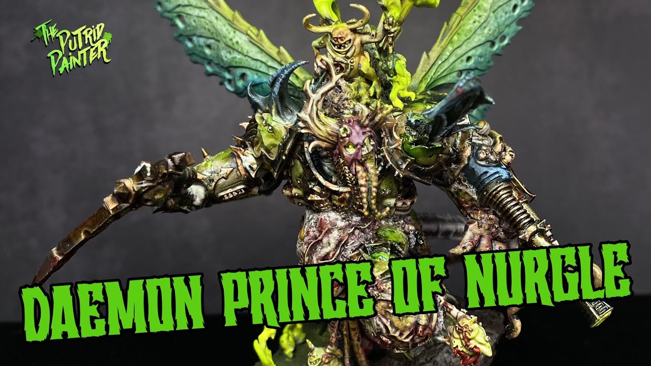 How to paint Death Guard - Daemon Prince of Nurgle - YouTube