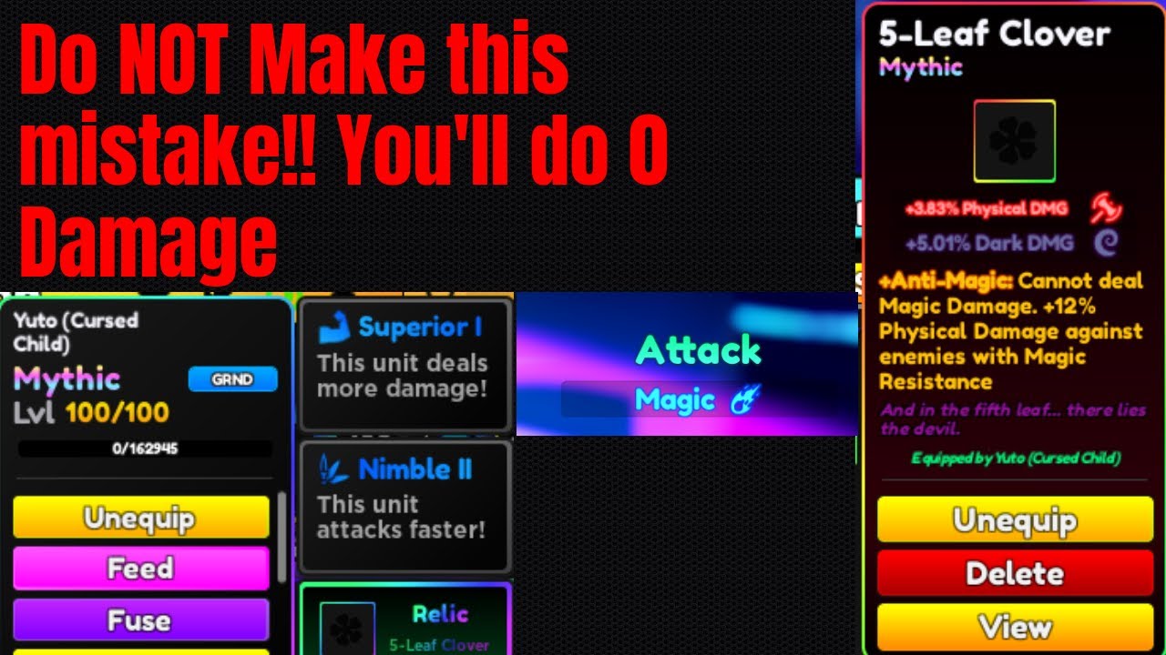 Do NOT Make This Mistake With The 5 Leaf Clover ** 0 Damage ** - YouTube