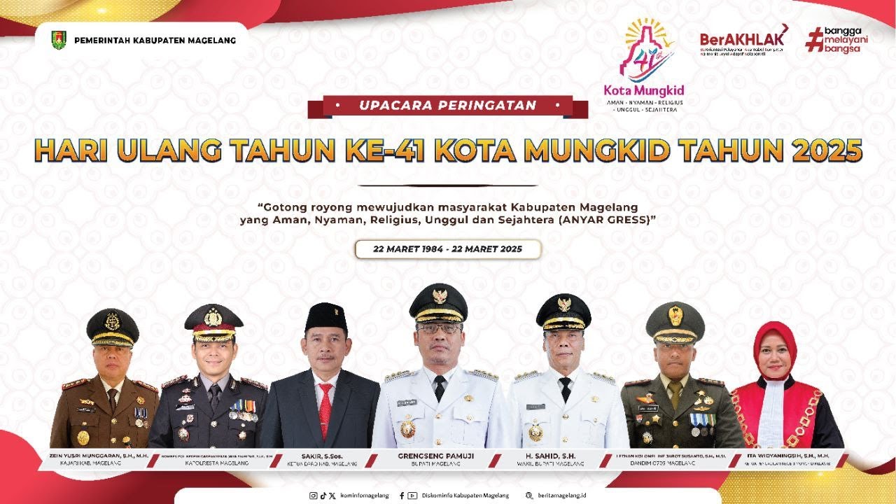 Upacara Peringatan HUT Ke 41 Kota Mungkid Tahun 2025 - YouTube