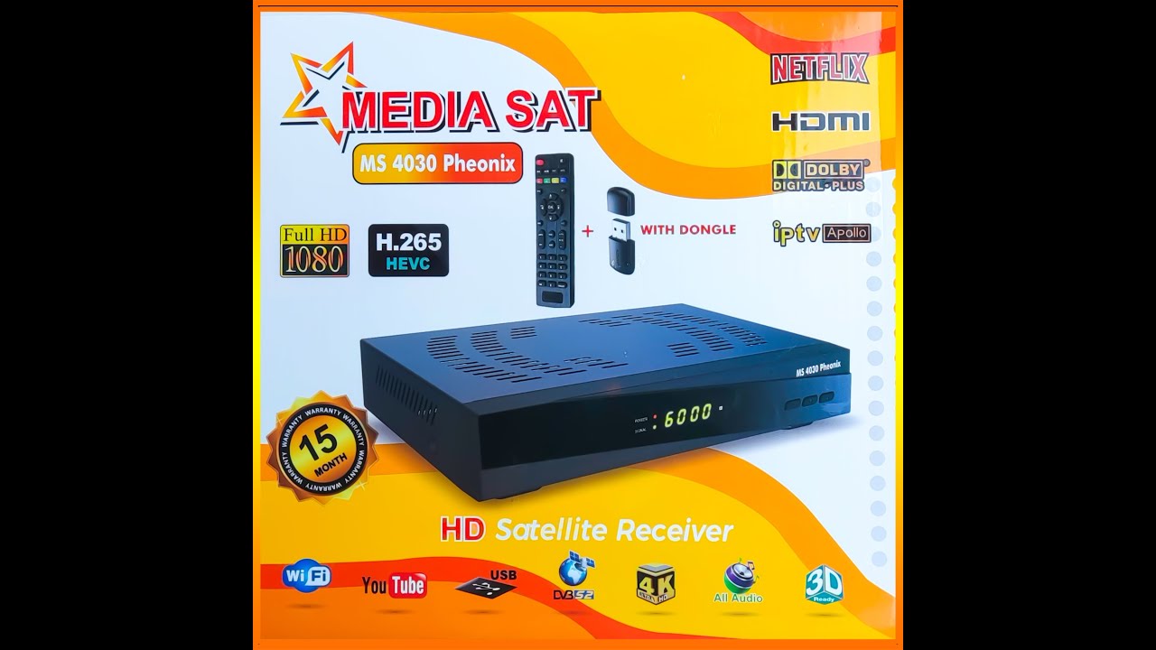 MEDIA SAT MS-4030 Pheonix Forever Receiver | Metal Body 15 Month ...