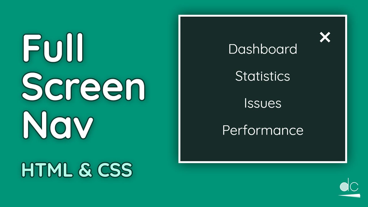 How To Create A Full Screen Navigation Menu Html Css And Js Tutorial 8824