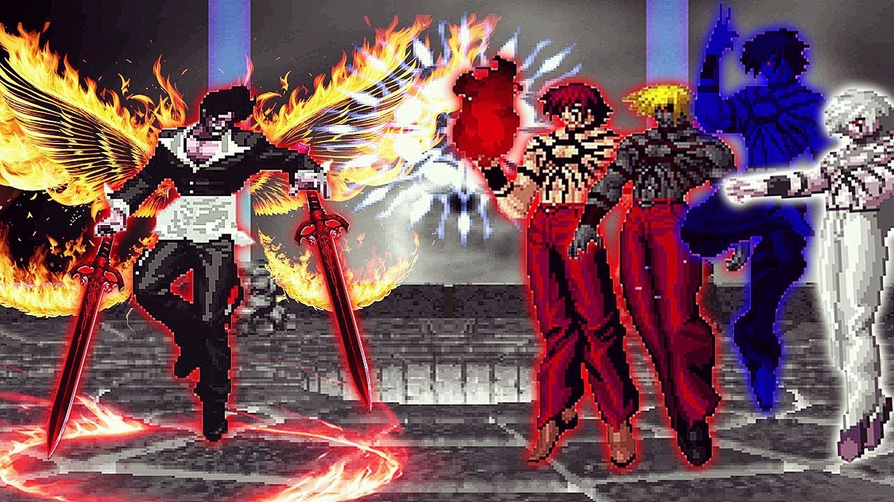 [KOF Mugen] Ultimate Black Orochi Iori Vs Orochi Team - YouTube