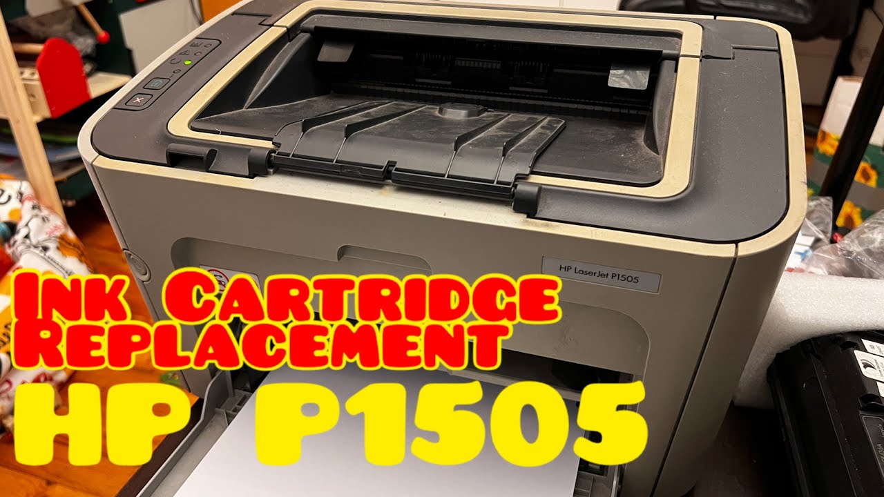How to Replace Ink Cartridge on HP P1505 laser printer - YouTube