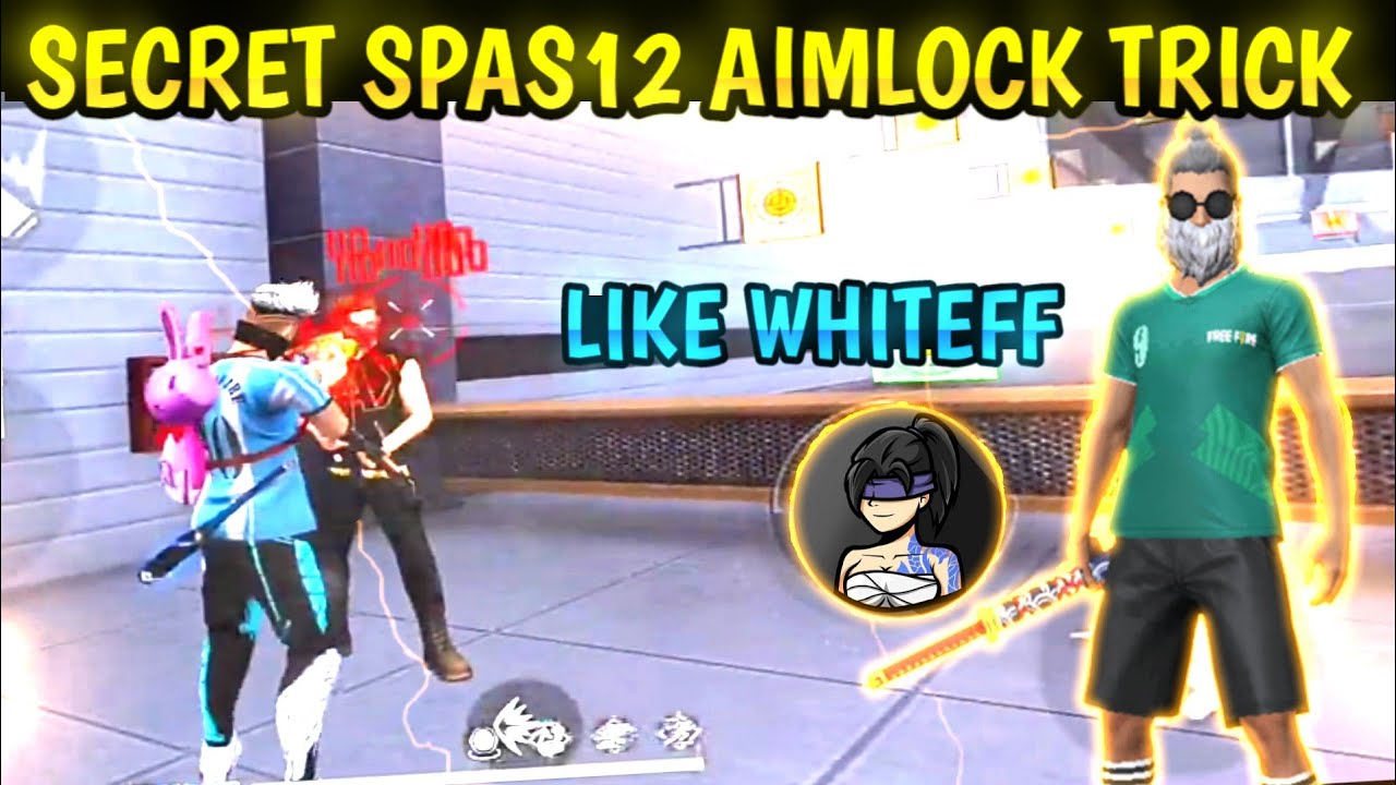 SECRET || SPAS12 AIMLOCK HEADSHOT TRICK || FREE FIRE || TUTORIAL @WHITEFF - YouTube