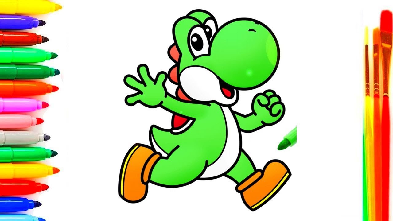 how to draw yoshi for kids / drawing for kids - YouTube