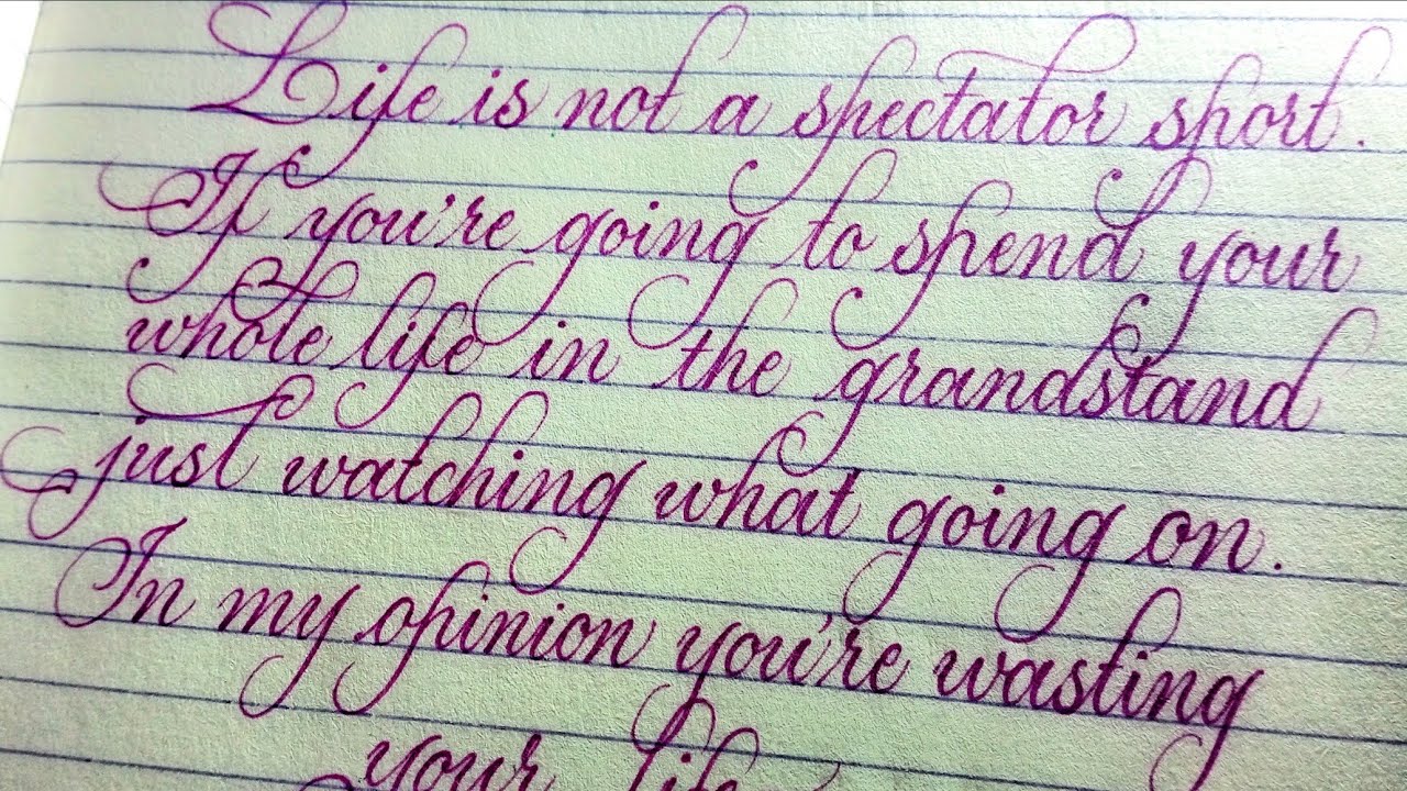 Neat and clean handwriting | most beautiful cursive writing | english ...