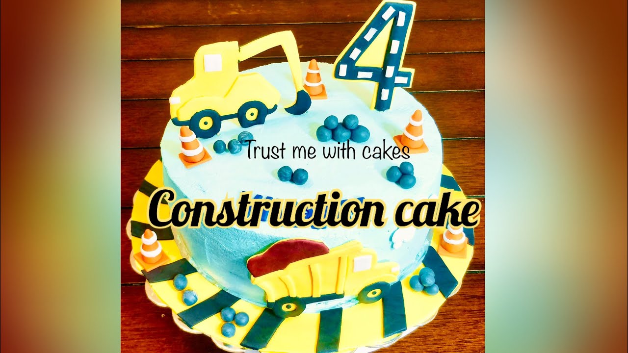 Construction theme cake| Construction cake tutorial with fondant ...