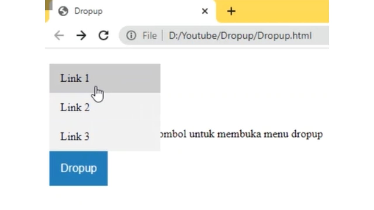 HOW TO CREATE A DROP UP MENU WITH HTML AND CSS || CARA MEMBUAT MENU ...