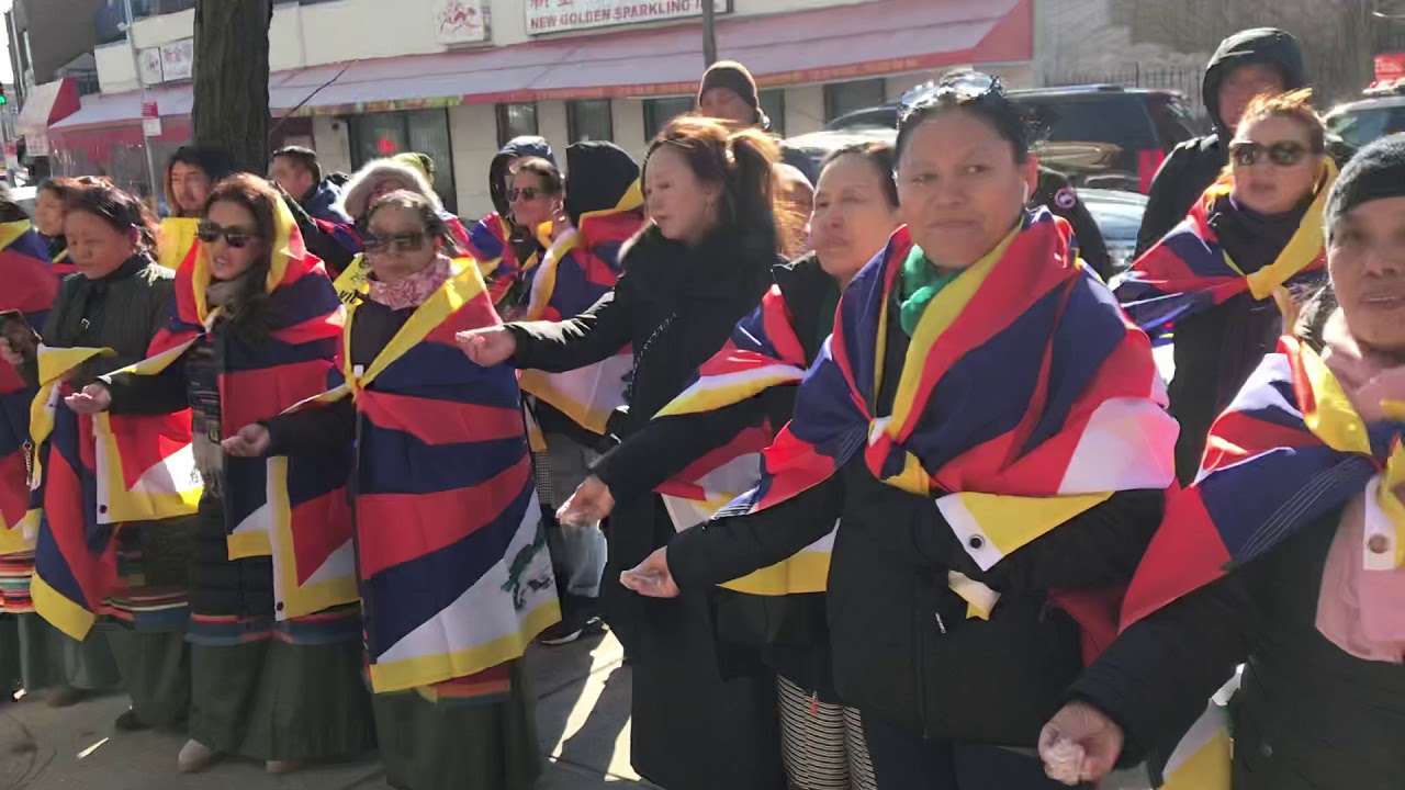 Rally to denounce CCP propaganda in NYC, by Tibetan exile community c ...