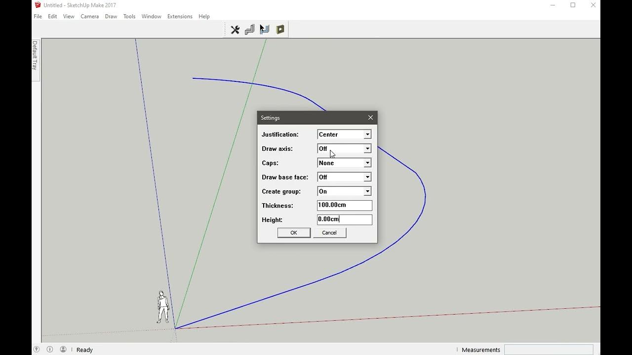 Double line offset 2D in SketchUp - YouTube